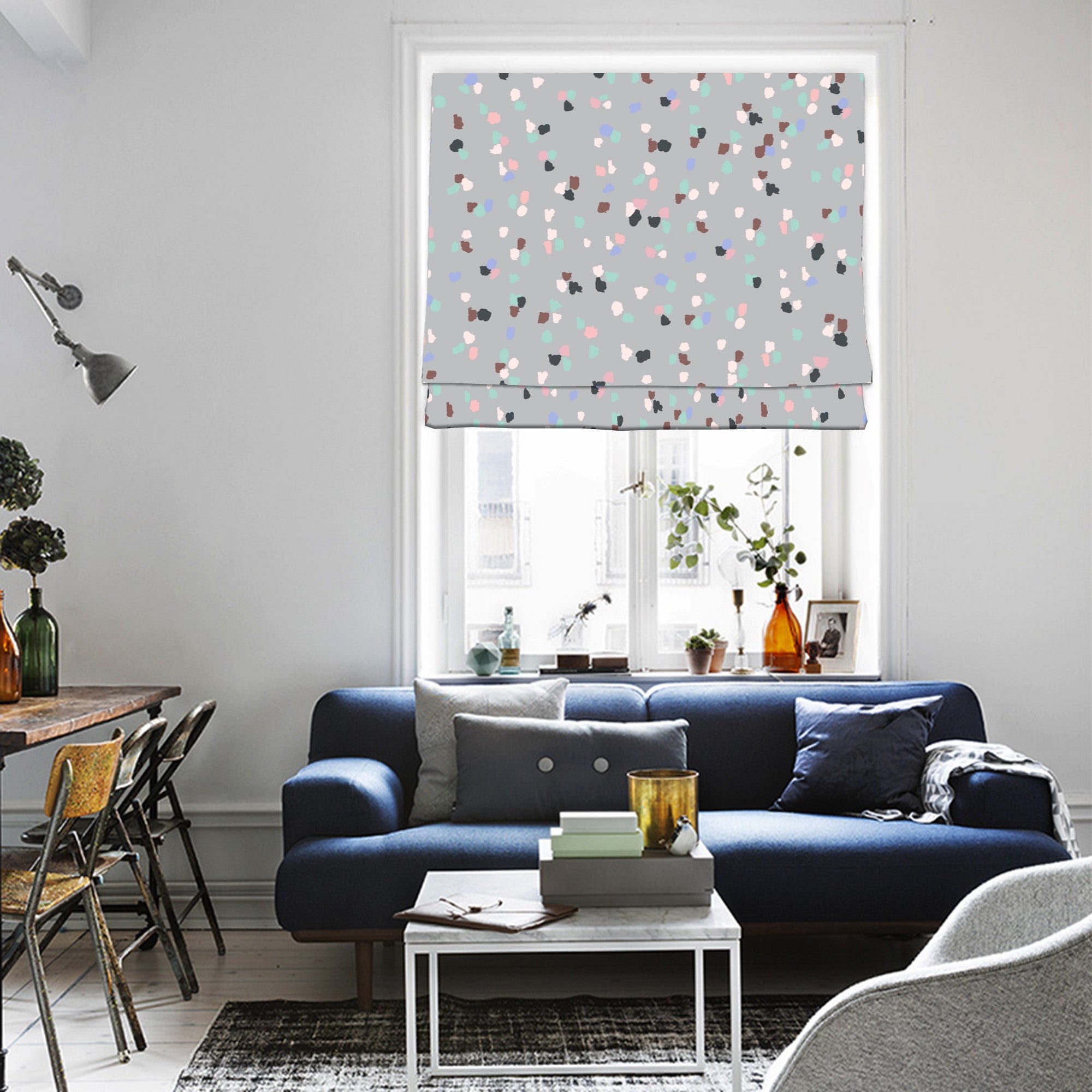 Dotted Marble Confetti Window Roman Shade – Art Shades
