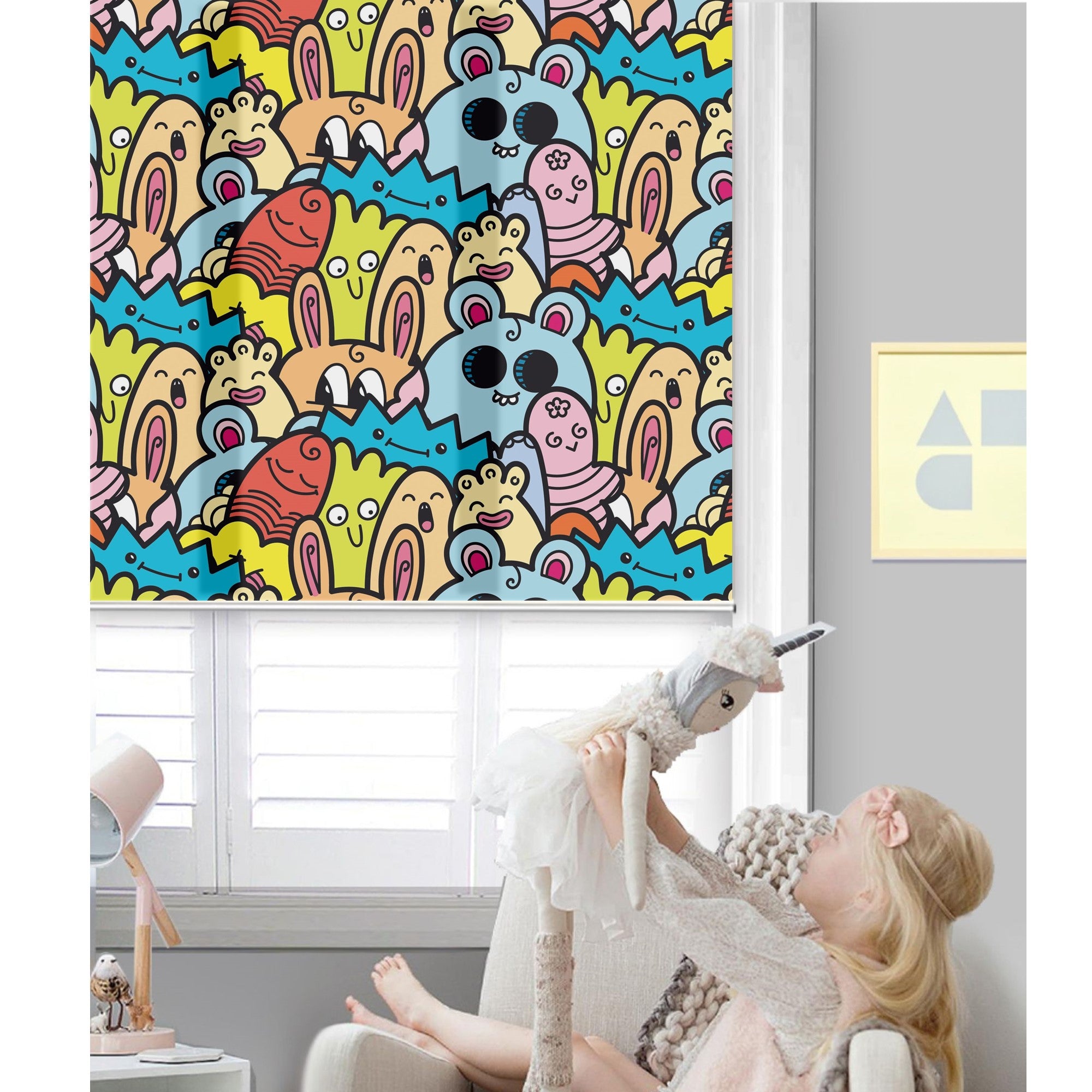 Cartoon Animals Nursery Window Roller Shade – Art Shades