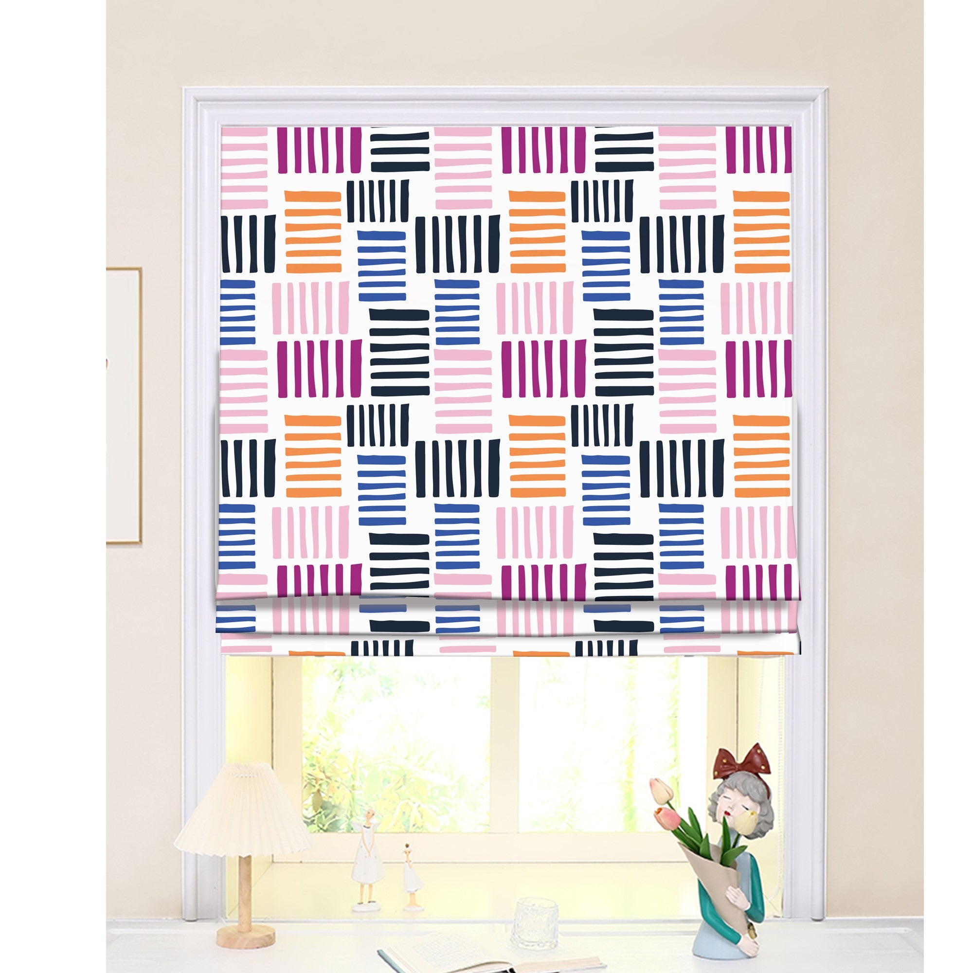 Geometry Lines Window Roman Shade – Art Shades