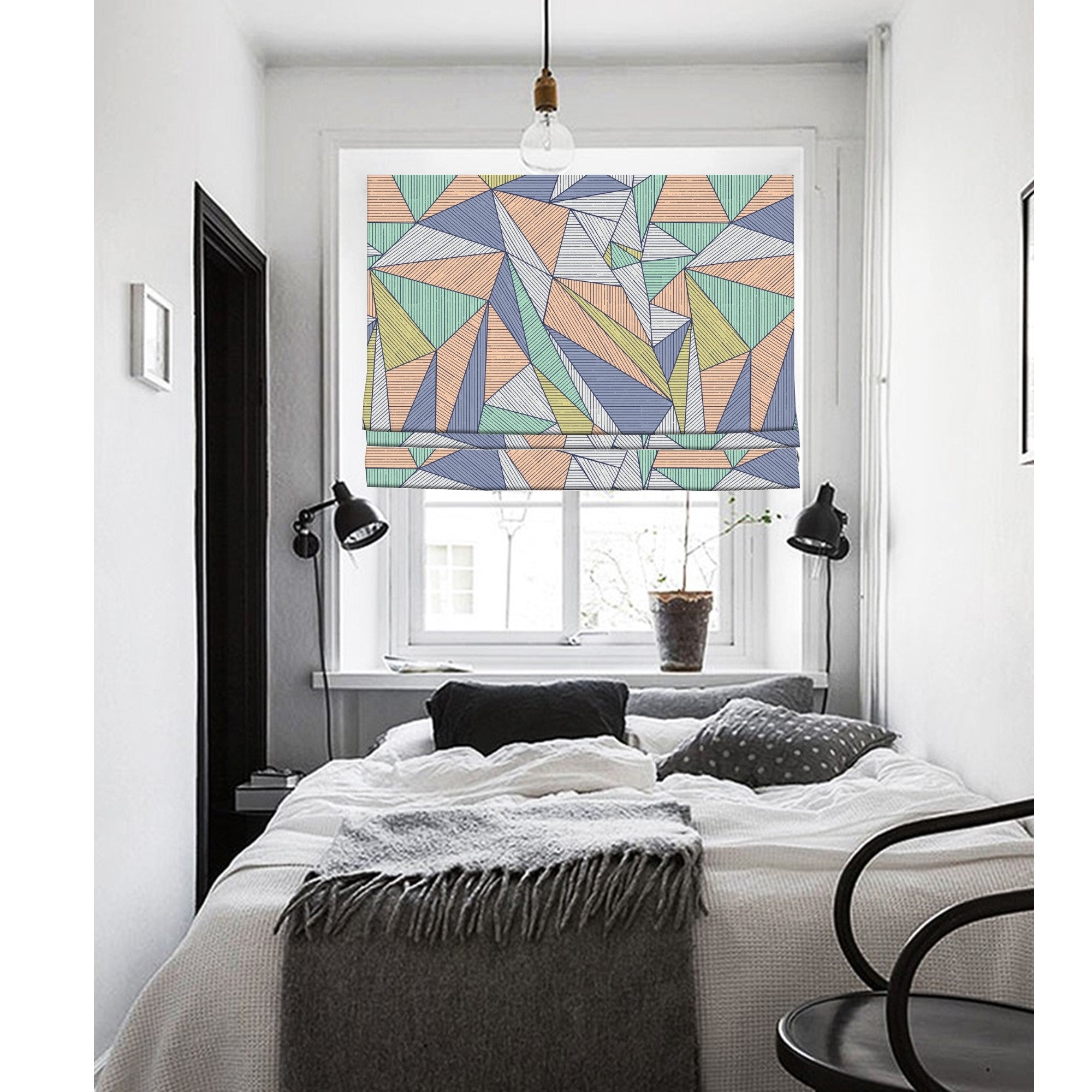 Sophisticated Geometry Window Roman Shade – Art Shades