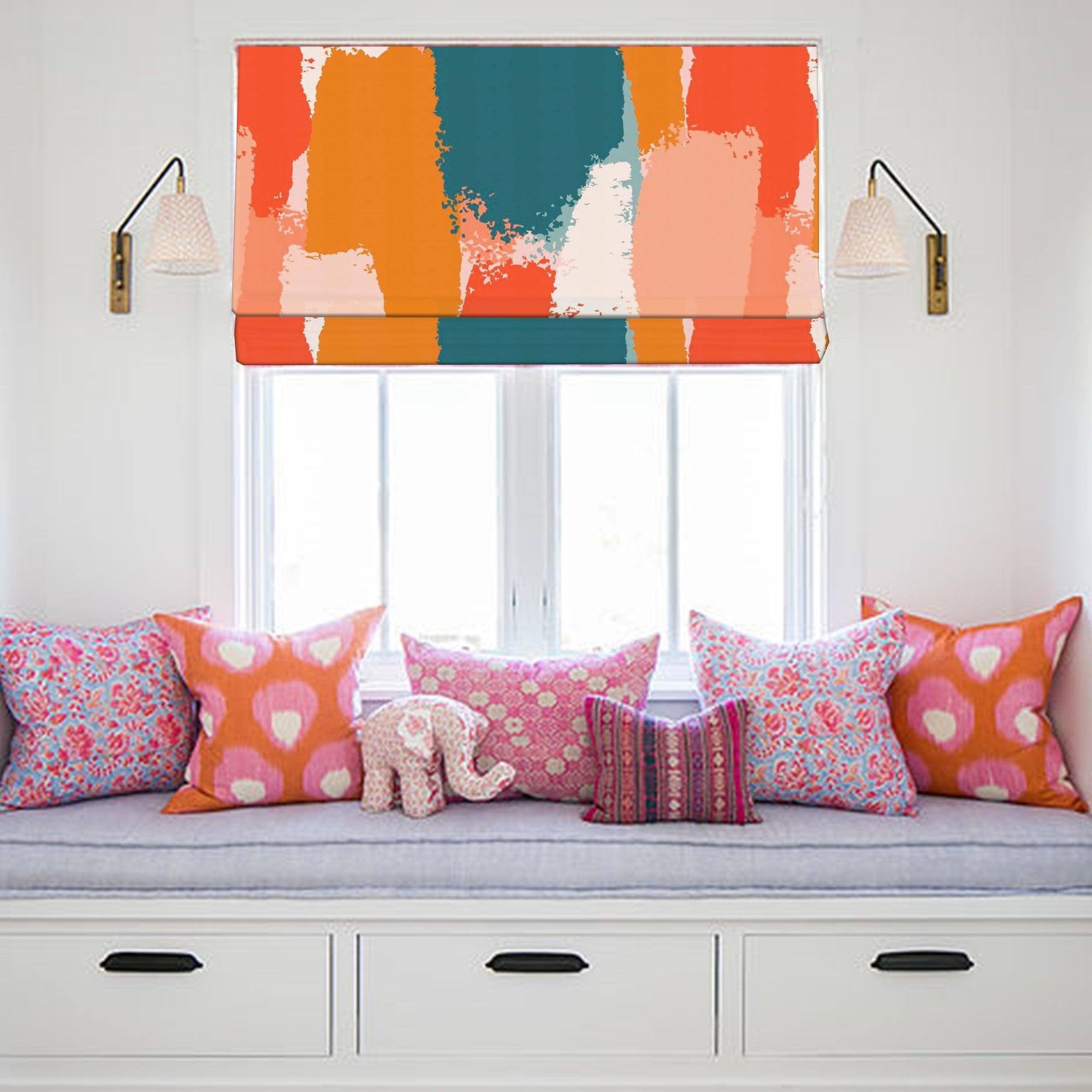 Bold Brush Paint Window Roman Shade – Art Shades