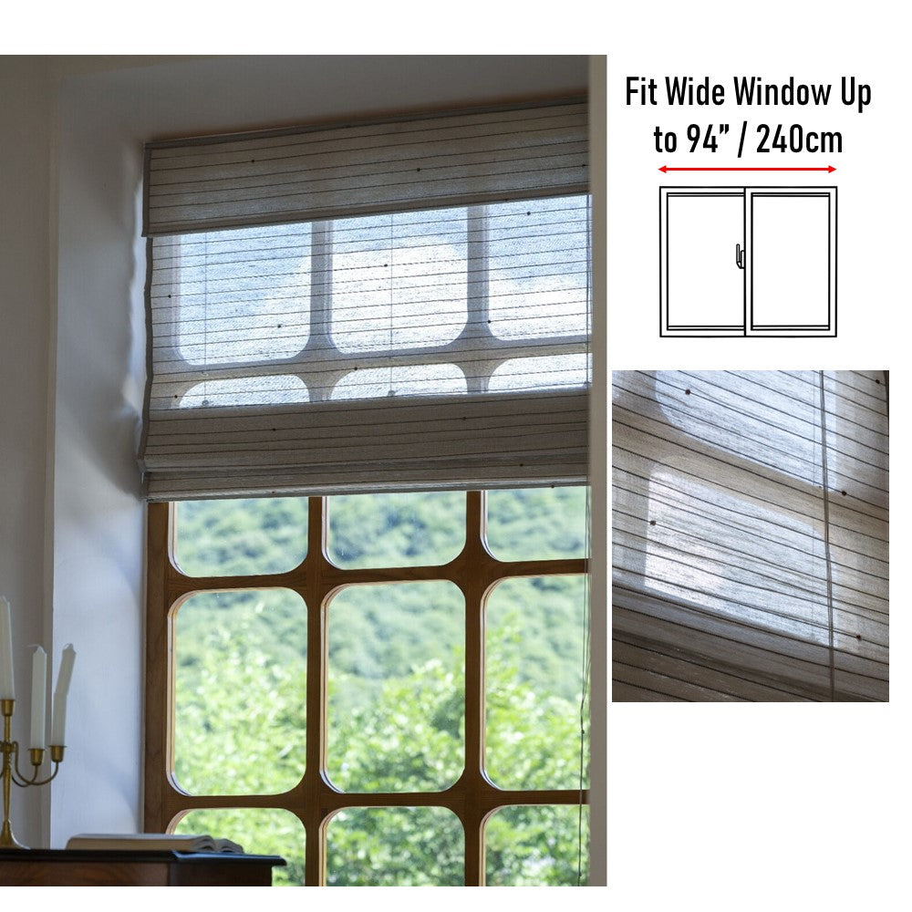 Natural Woven Warm Taupe Bamboo Window Shade (Top Down Bottom Up Avail ...