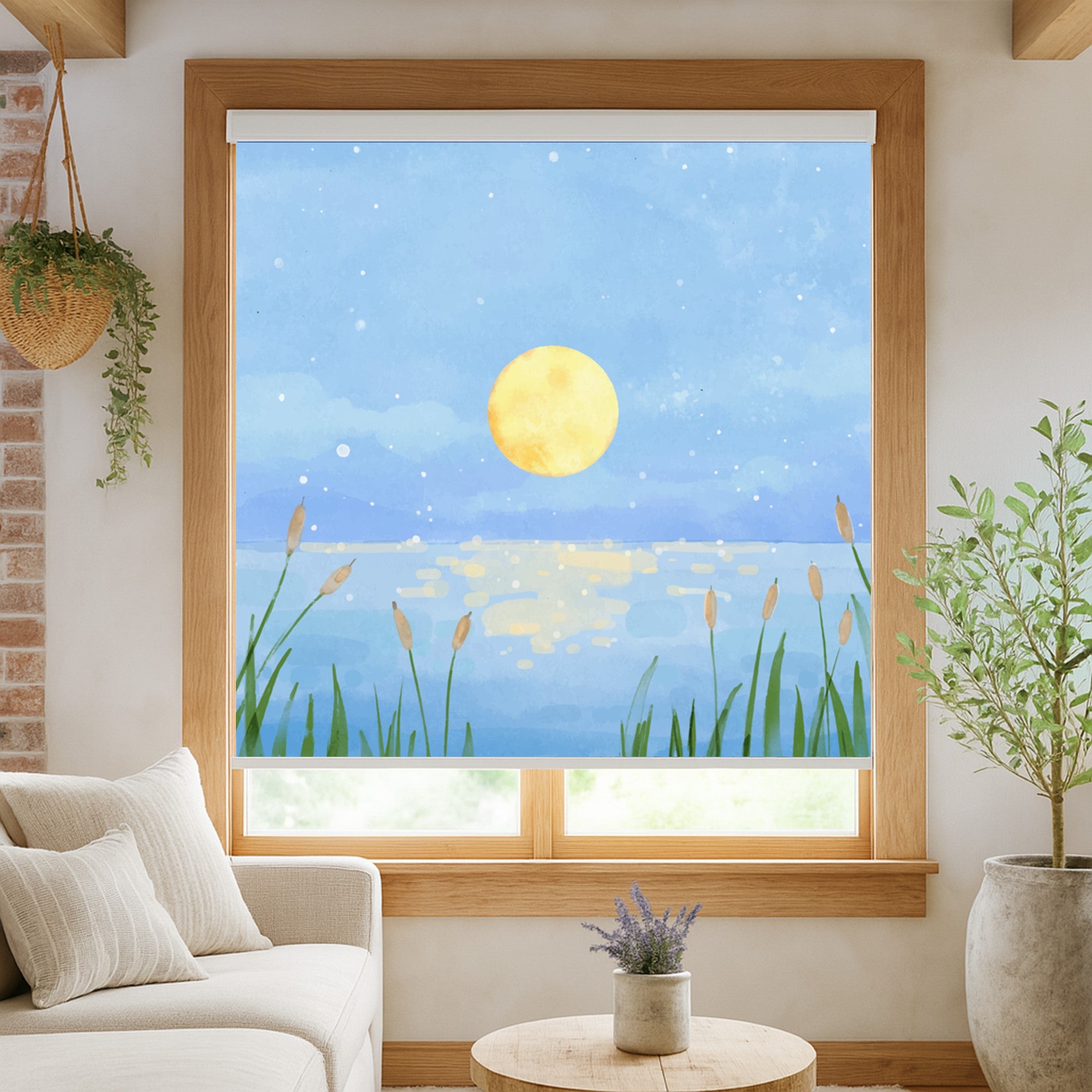 Peaceful Moon Glow Window Roller Shade – Art Shades