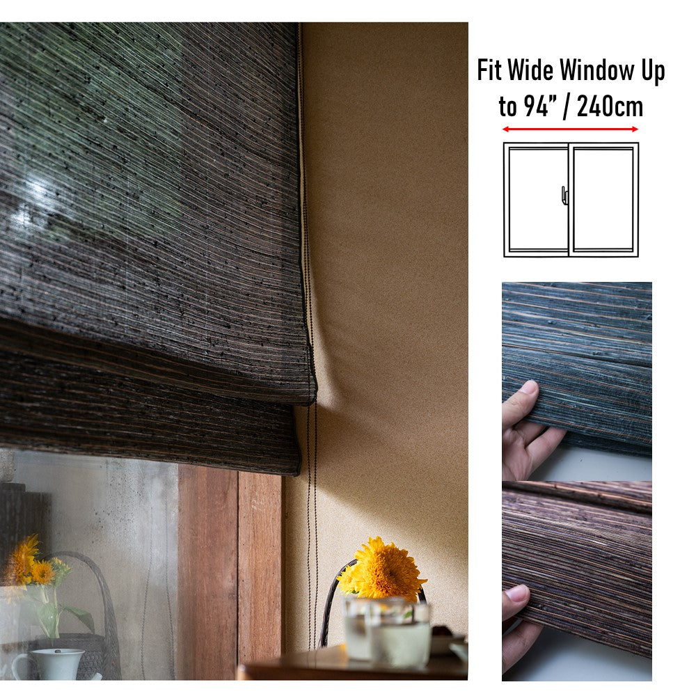 Natural Flax and Copper Light Filtering Roman Style Window Roller Shad ...