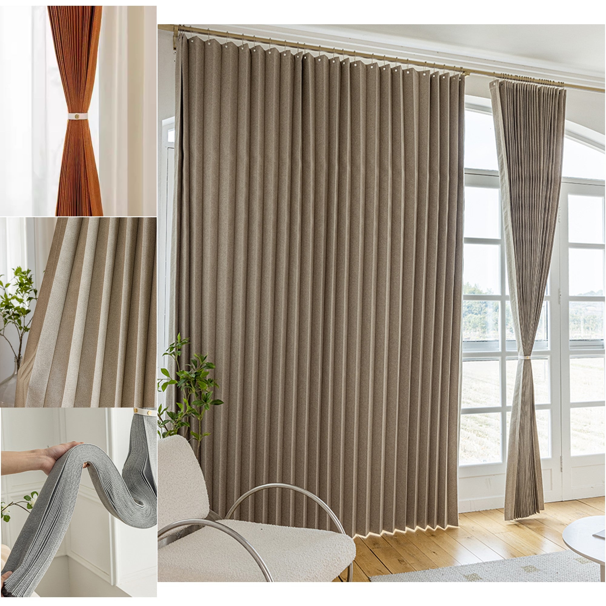 High-temperature Heat-set Defined Pleated Window Curtains Drapery – Art ...