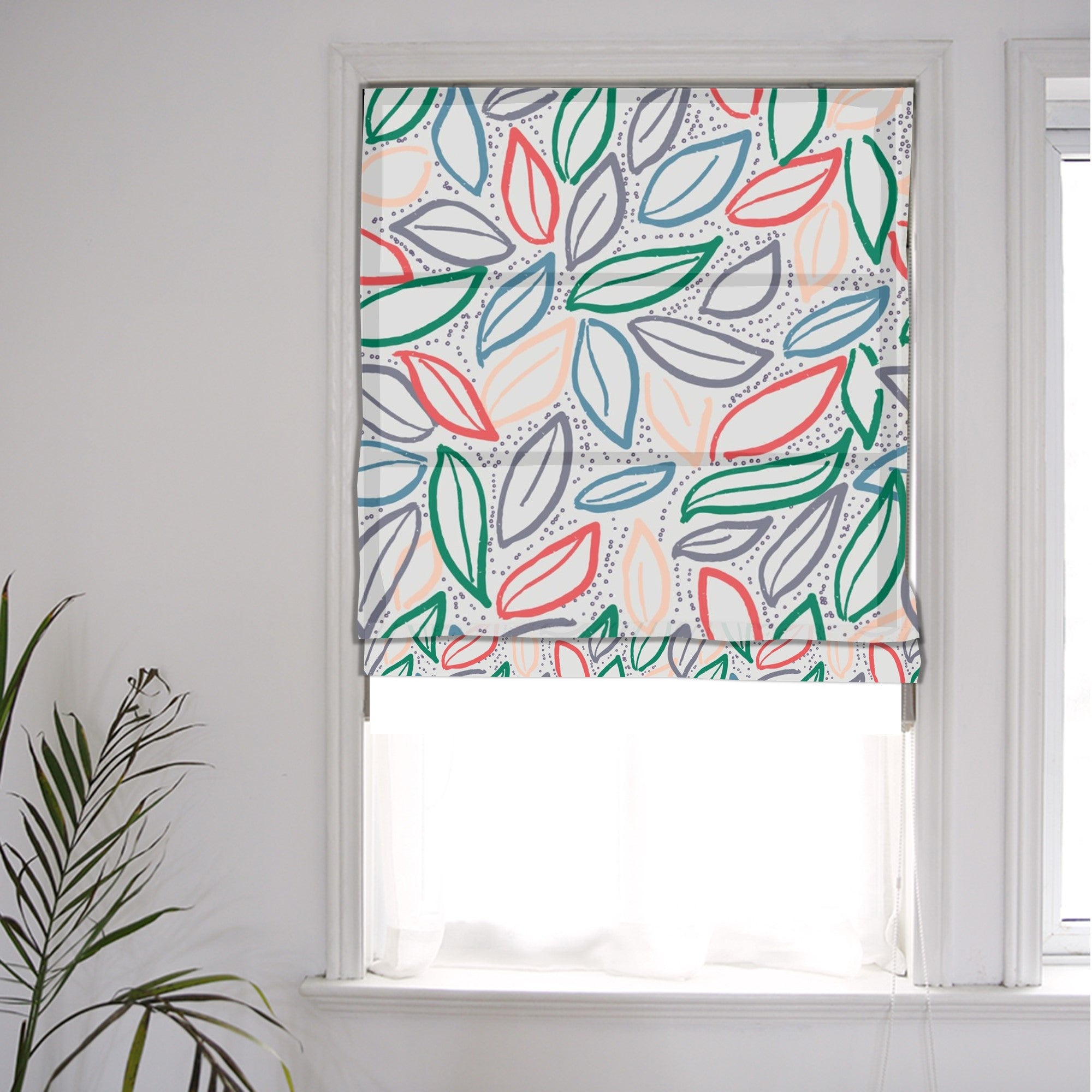 Botanical Leaf Shape Window Roman Shade – Art Shades
