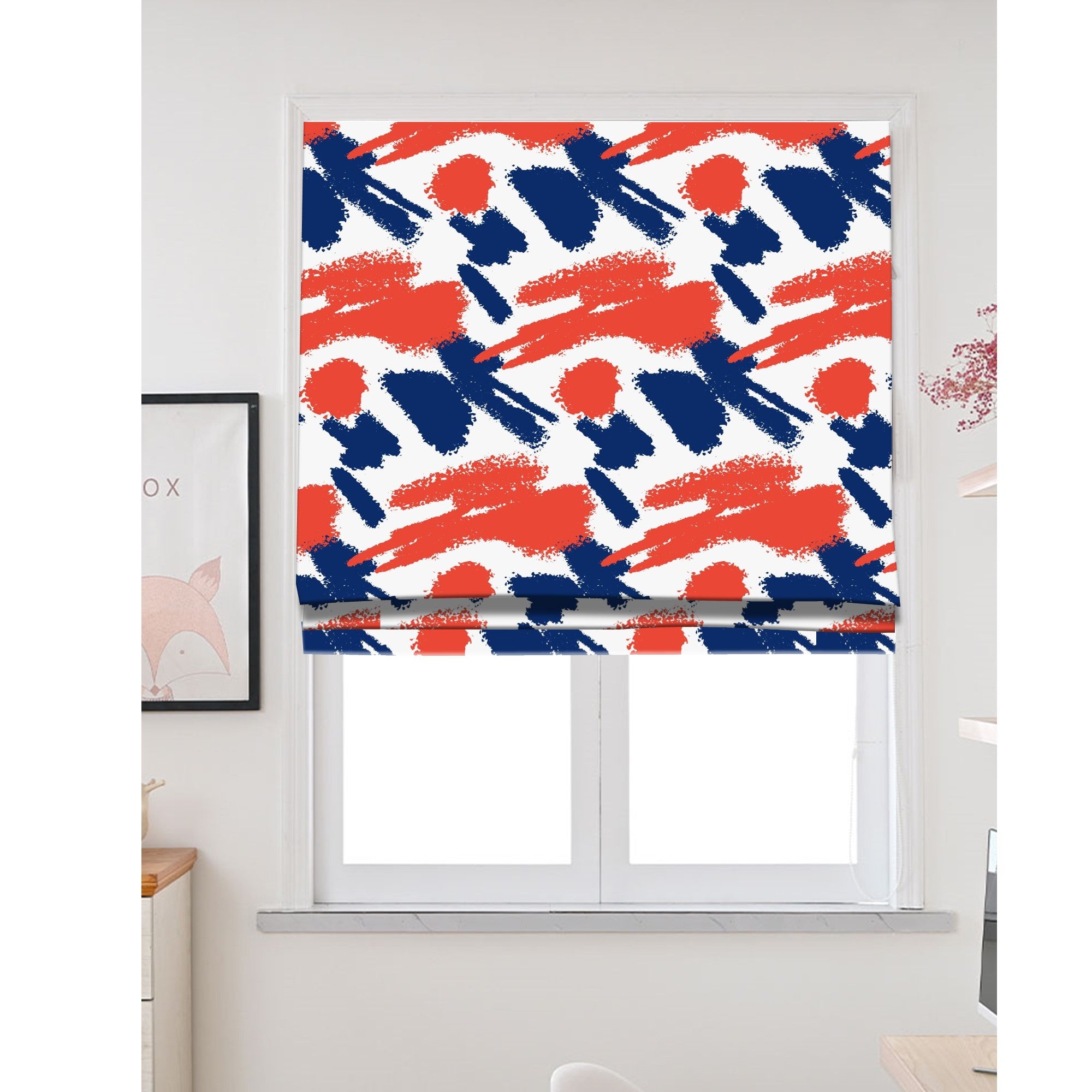 Abstract Color Painting Art Window Roman Shade – Art Shades