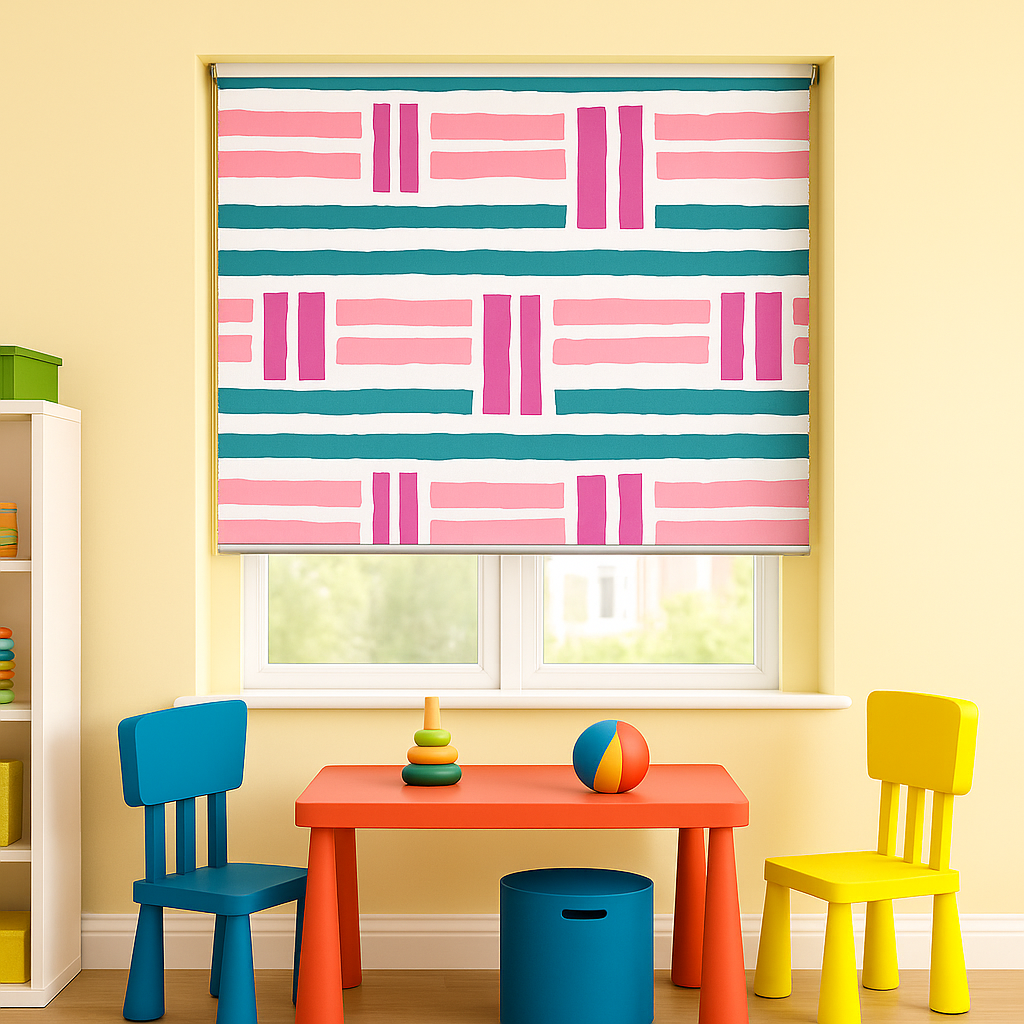 Colorful Boho Organic Lines Window Roller Shade – Art Shades