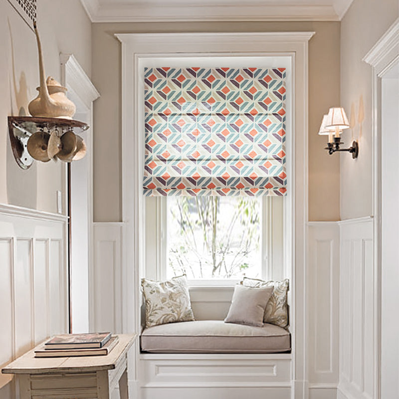 Contemporary Geometric Pattern Linen Window Roman Shade – Art Shades