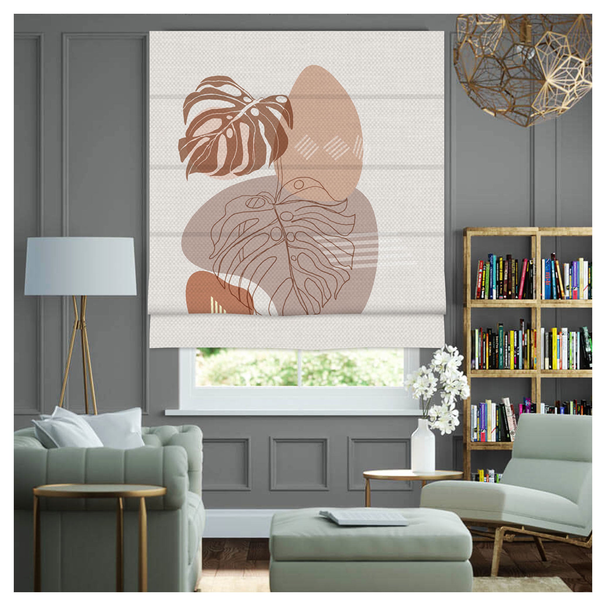 Boho Abstract Pattern Print Roman Shade – Art Shades