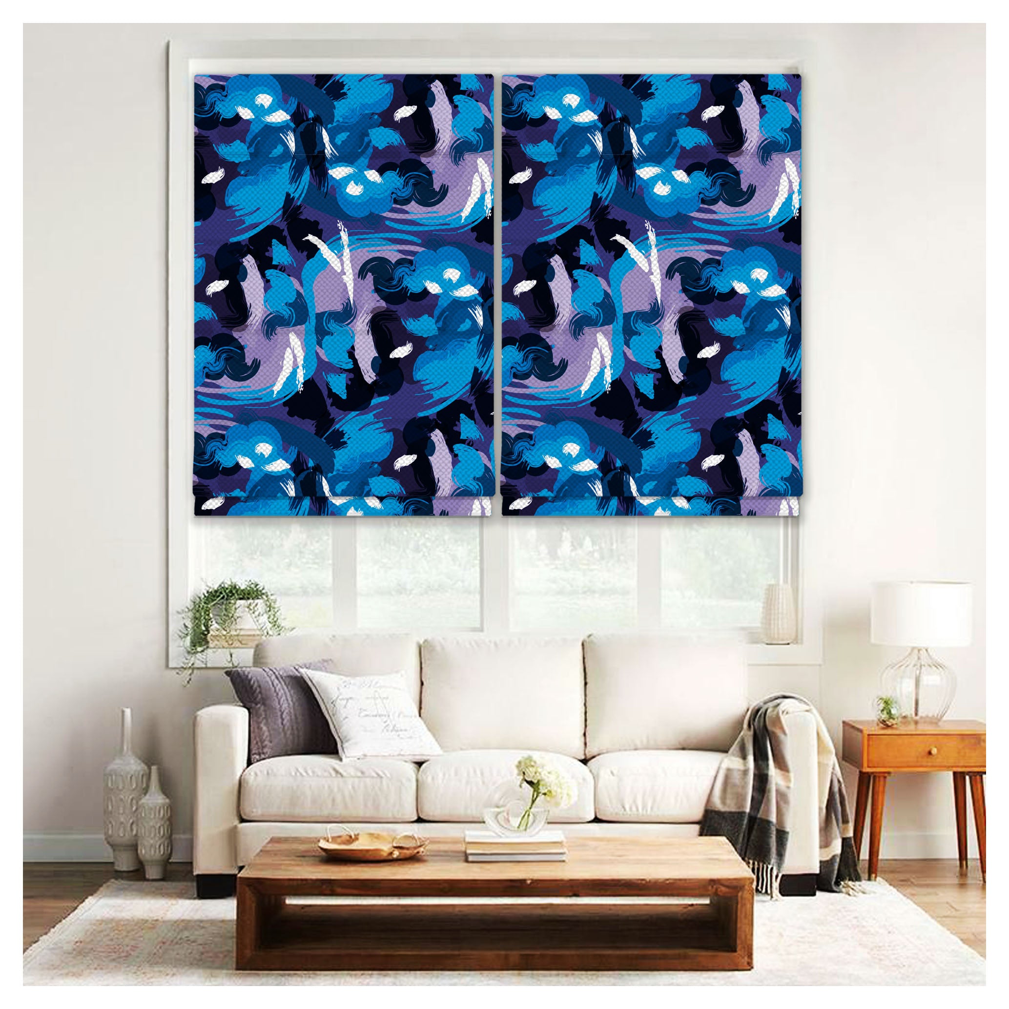 Abstract Oil Painting Window Roman Shade – Art Shades