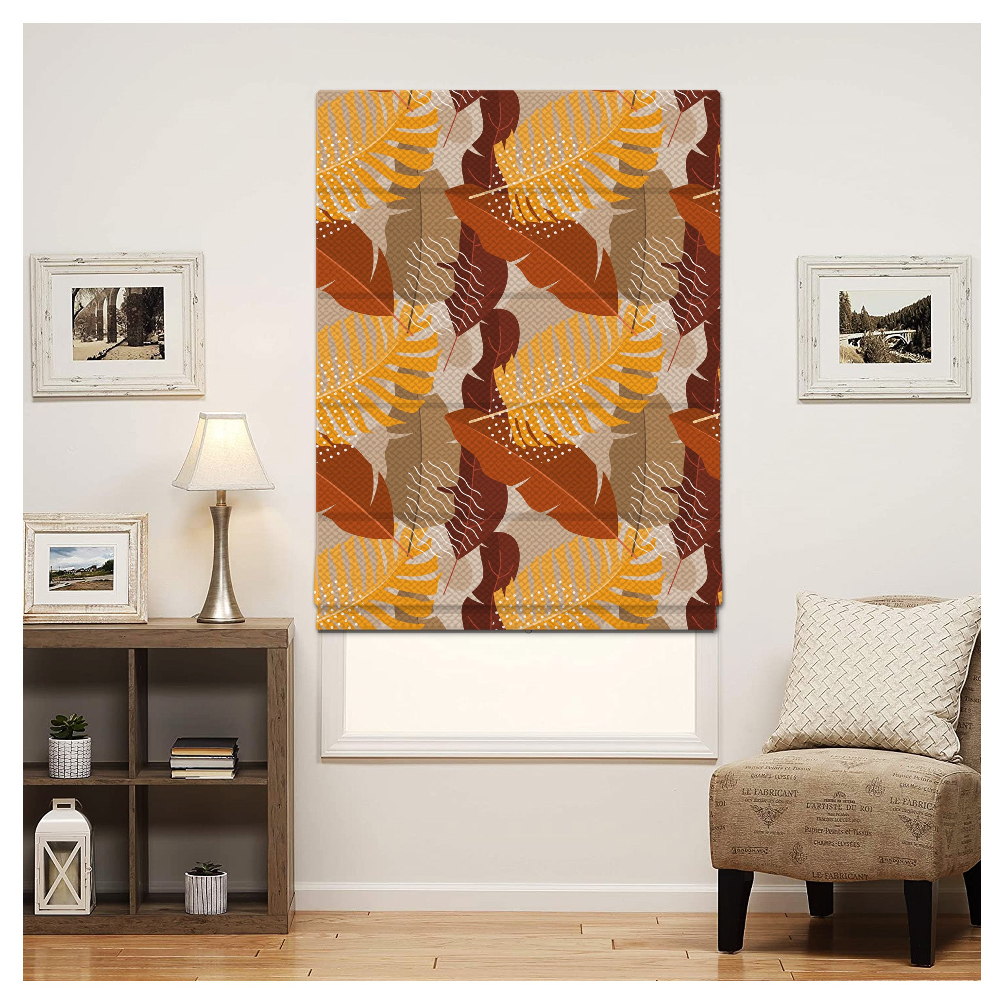 Natural Tropical Seamless Shapes Window Roman Shade – Art Shades