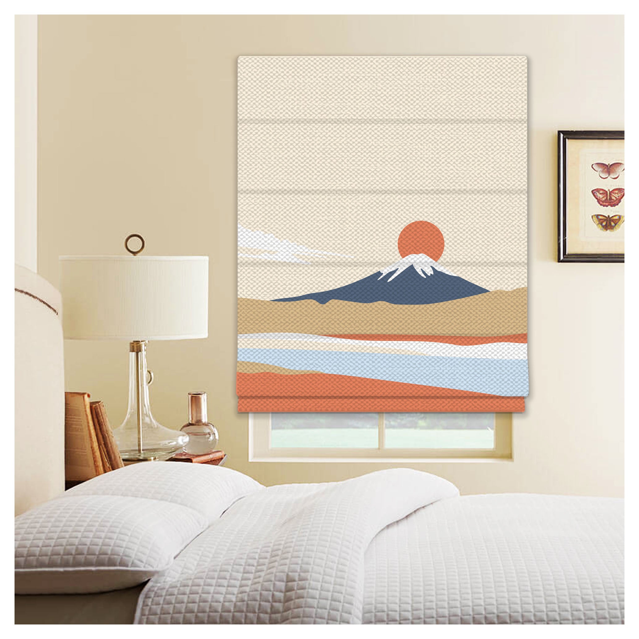 Japanese Fuji Mountain Print Window Roman Shade – Art Shades