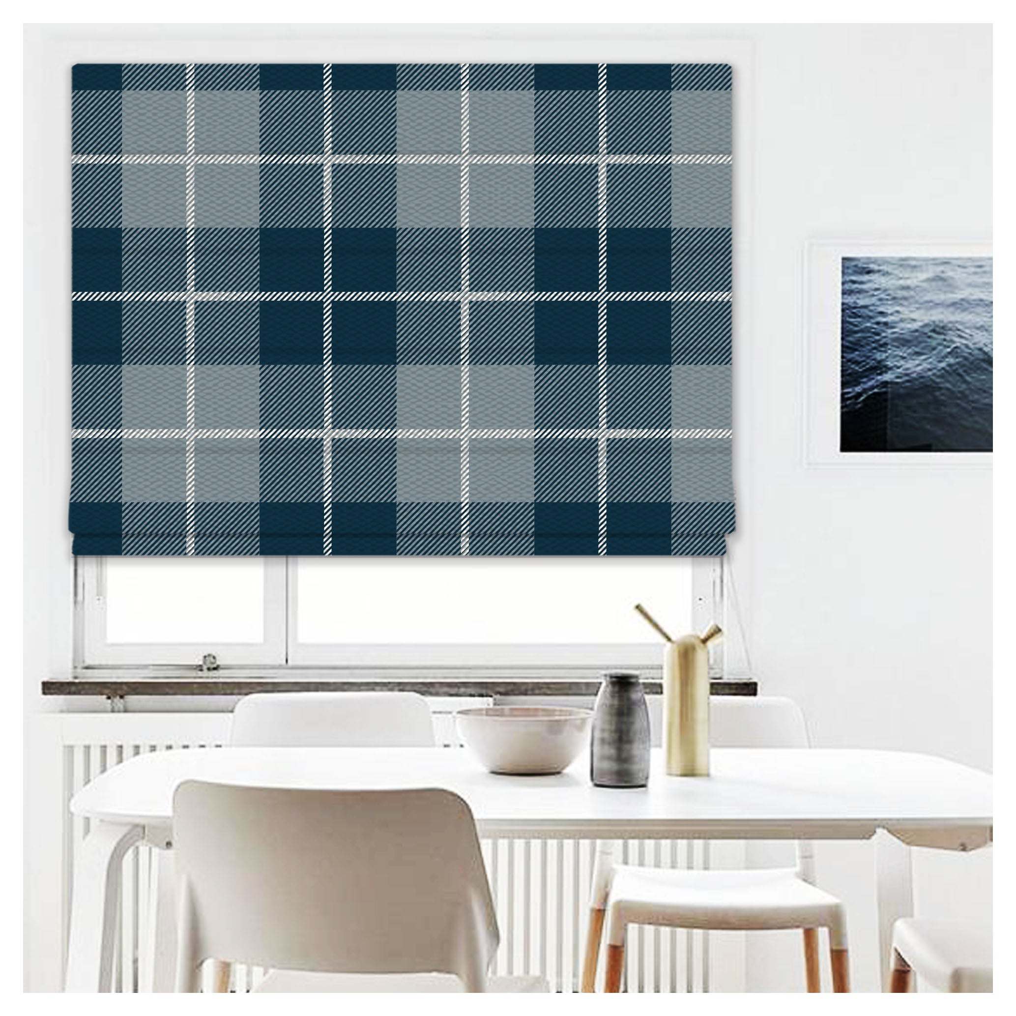 Elegant Tartan Pattern Print Window Roman Shade – Art Shades