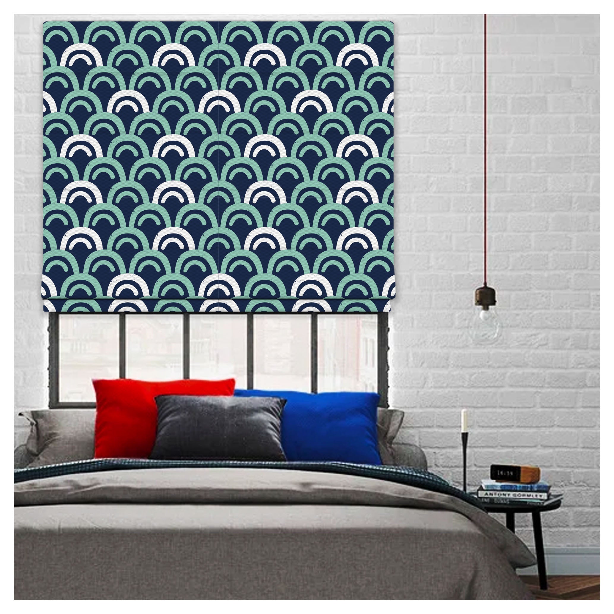 Seamless Abstract Color Shape Pattern Print Window Roman Shade – Art Shades