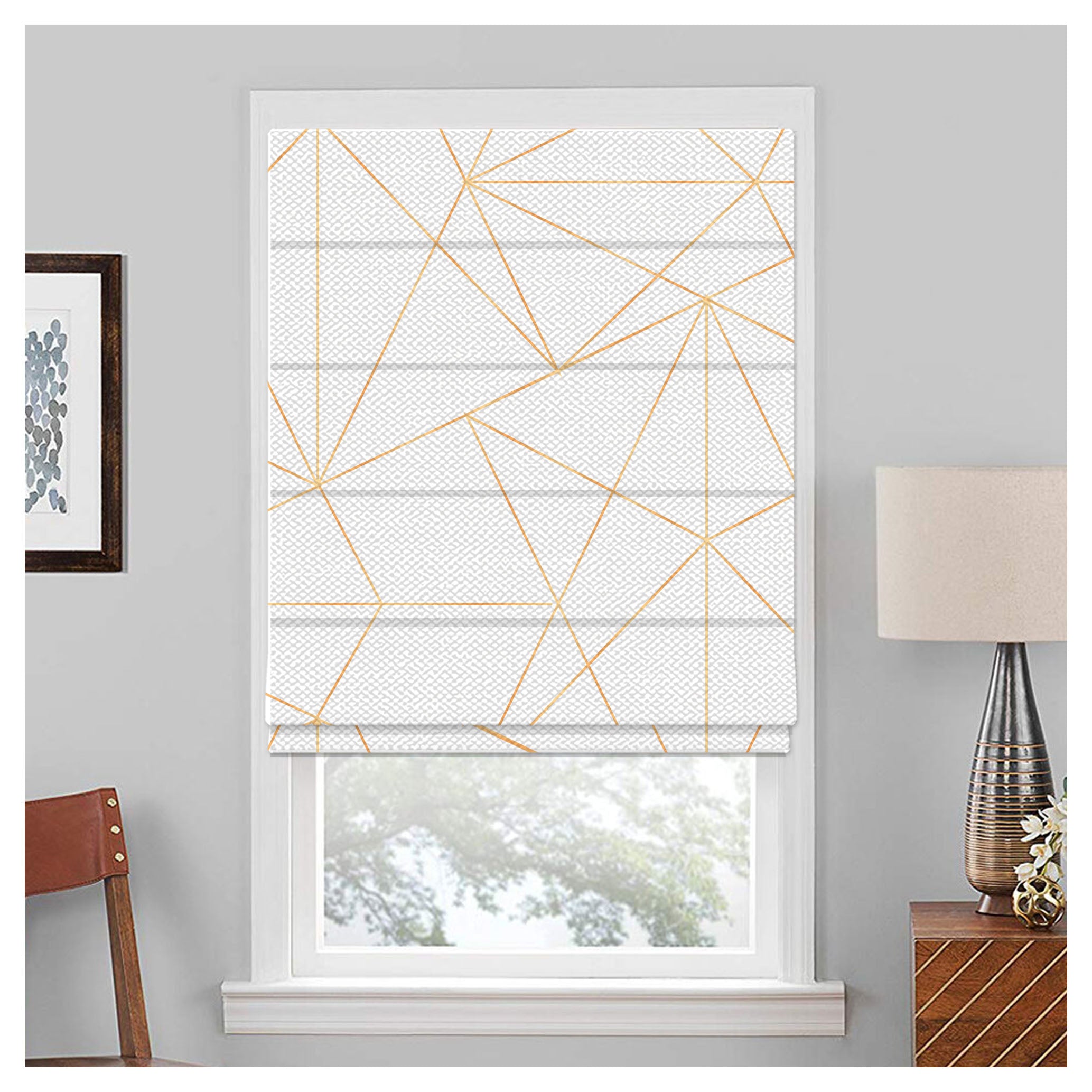 Contemporary Modern Geometric Window Roman Shade – Art Shades