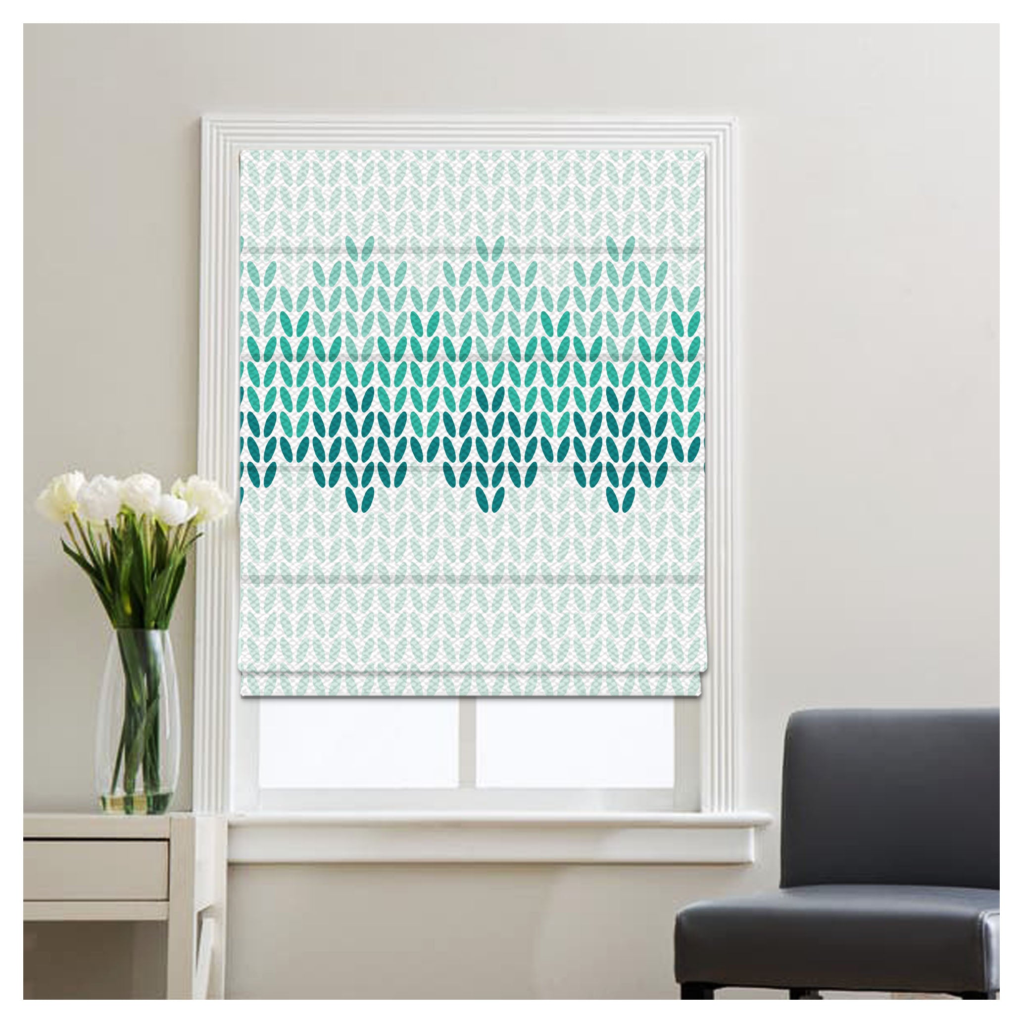 Seamless Knitting Pattern Print Window Roman Shade – Art Shades