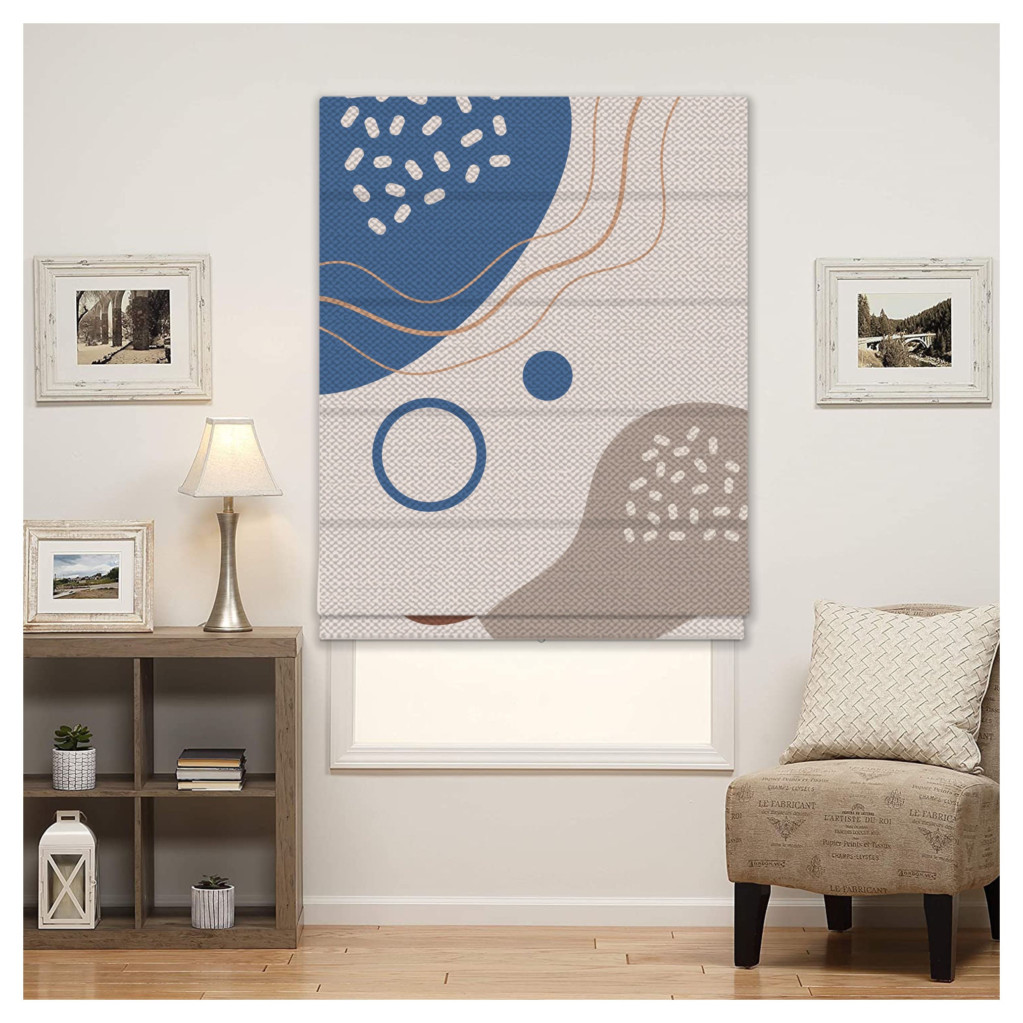 Neutral Minimalist Duo Tones Window Roman Shade – Art Shades