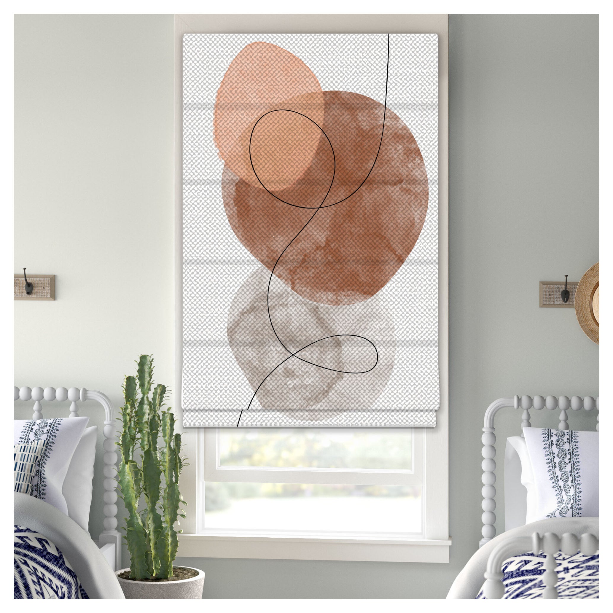 Abstract Watercolor Pattern Print Window Roman Shade – Art Shades