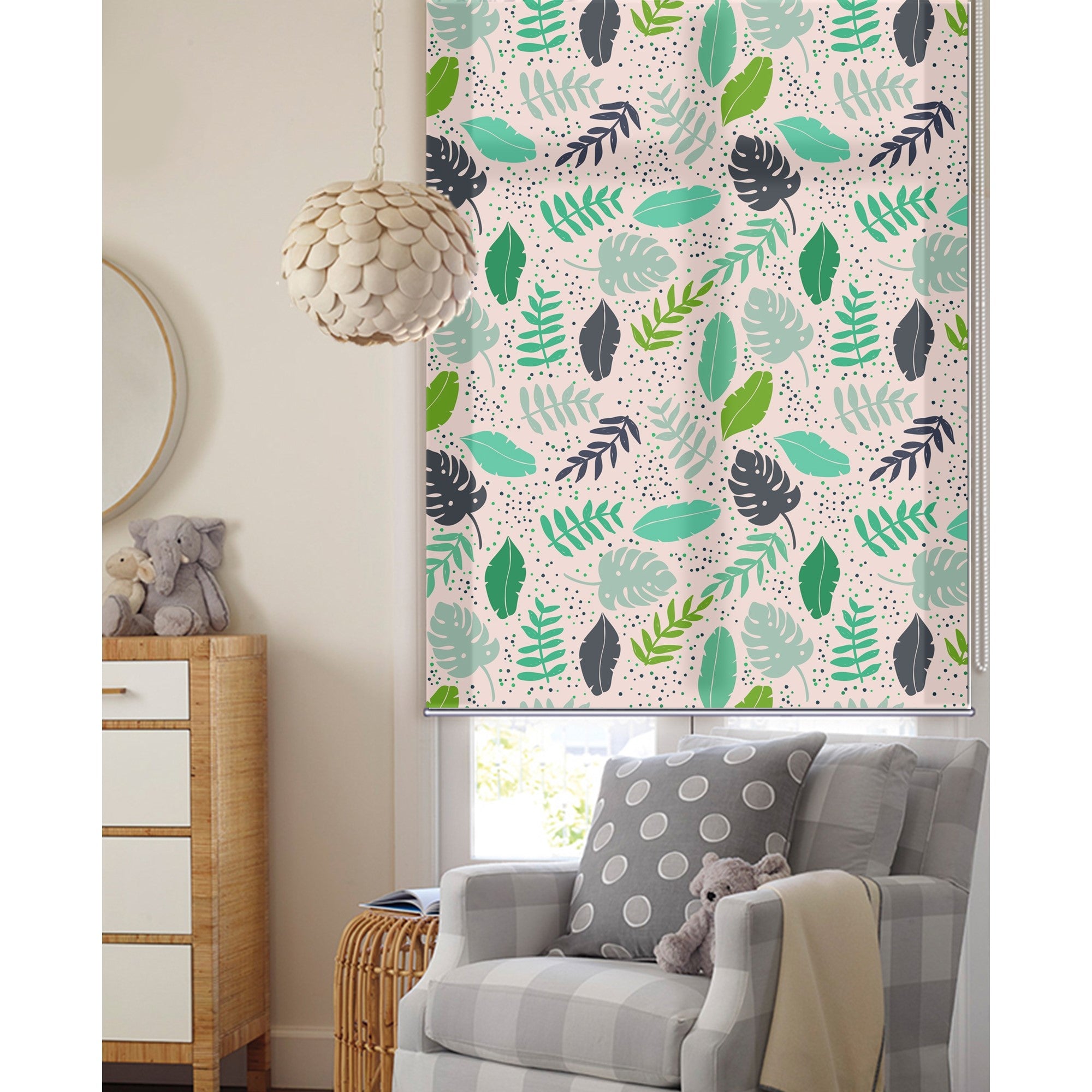 Botanical Mosntera Natural Print Window Roller Shade – Art Shades