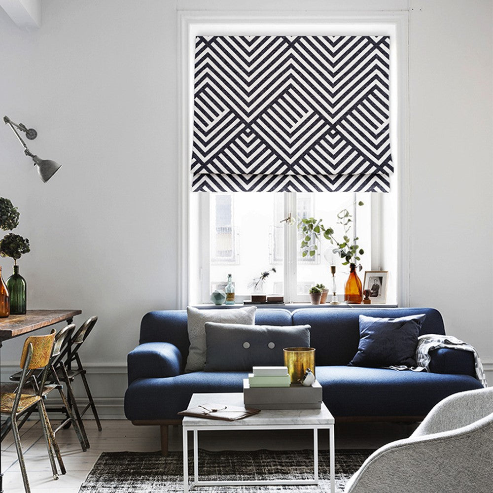Seamless Geometric Contemporary Window Roman Shade – Art Shades