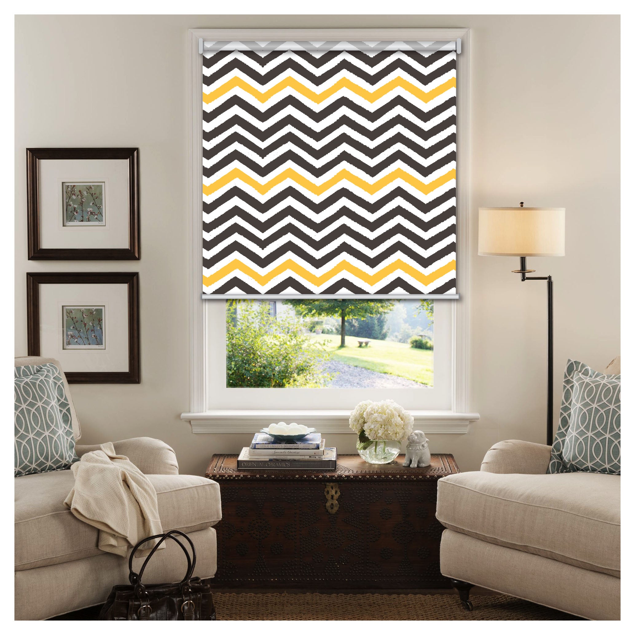 Colorful Zig Zag Print Window Roller Shade – Art Shades