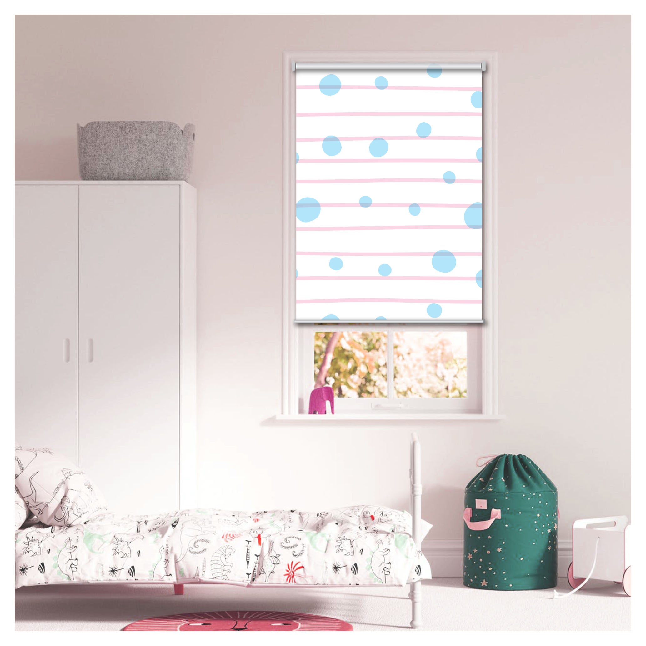 Pastel Bubble Nursery Theme Window Roller Shade – Art Shades