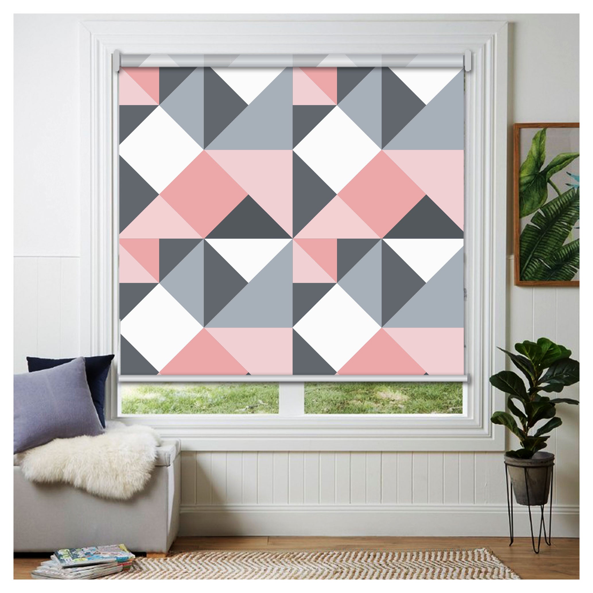 Mid Century Geometric Pattern Print Window Roller Shade – Art Shades