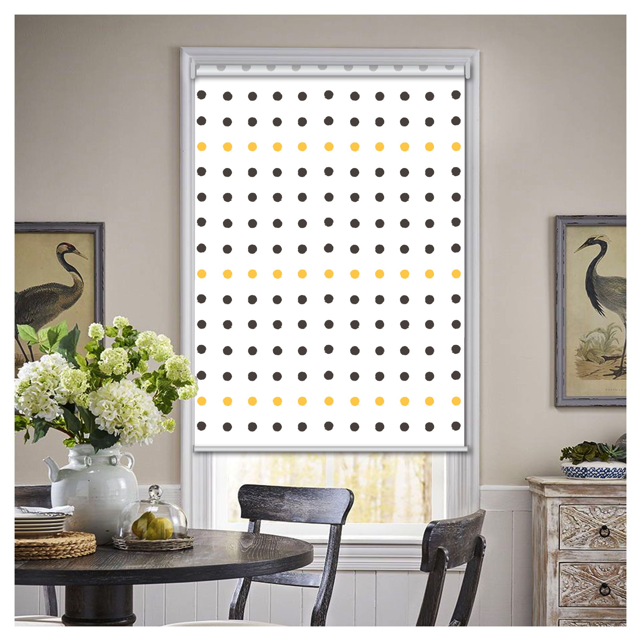 Minimalist Polka Dot Window Roller Shade – Art Shades