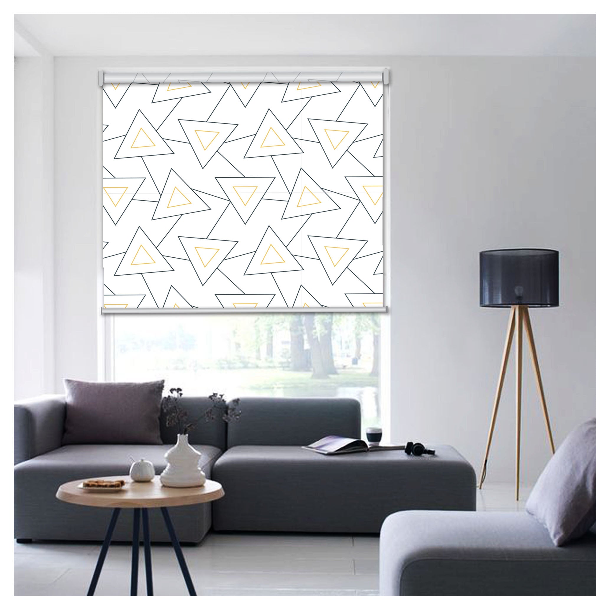 Minimalist Triangle Pattern Print Window Roller Shade – Art Shades