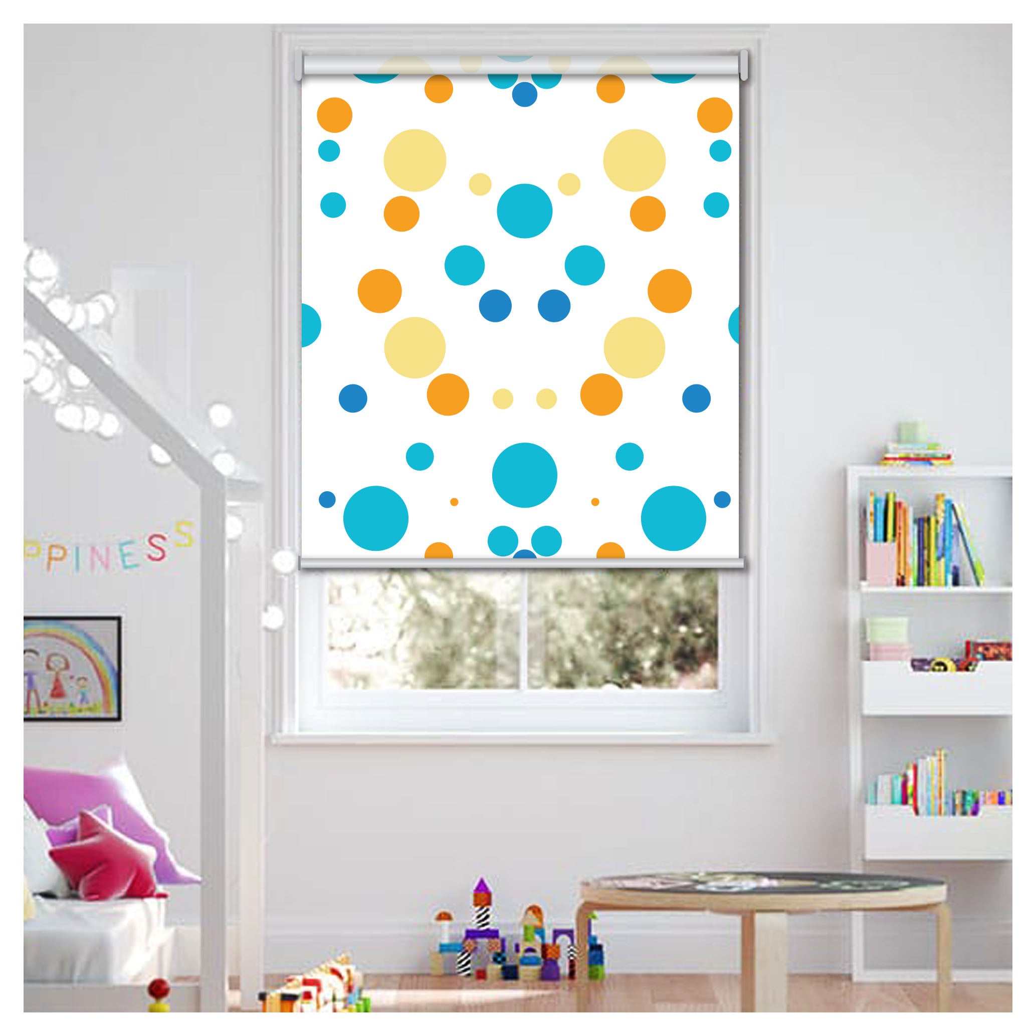 Colorful Polka Dot Window Roller Shade – Art Shades