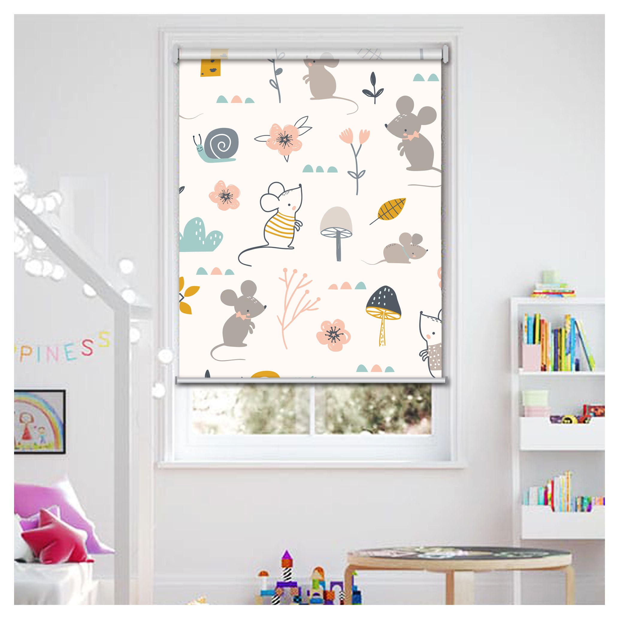 Little Mice Mousie Mouse Nursery Kid Room Window Roller Shade – Art Shades