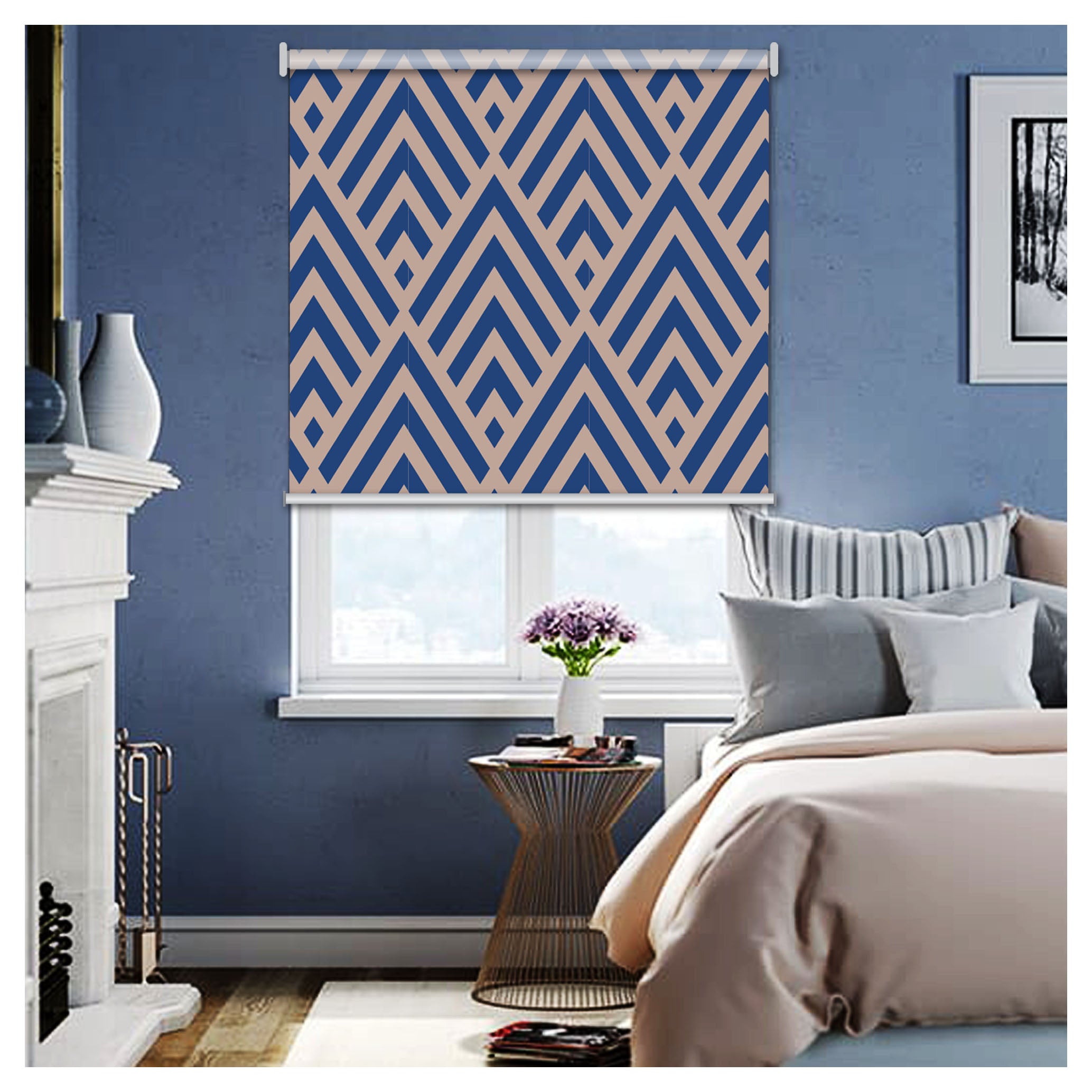 Mid Century Dual Tones Window Roller Shade – Art Shades