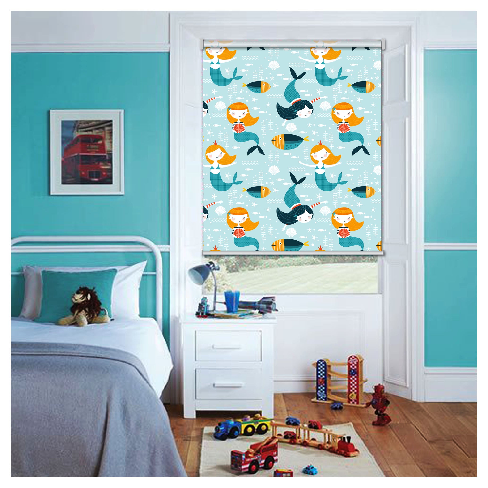 Mermaid in Ocean Window Roller Shade – Art Shades