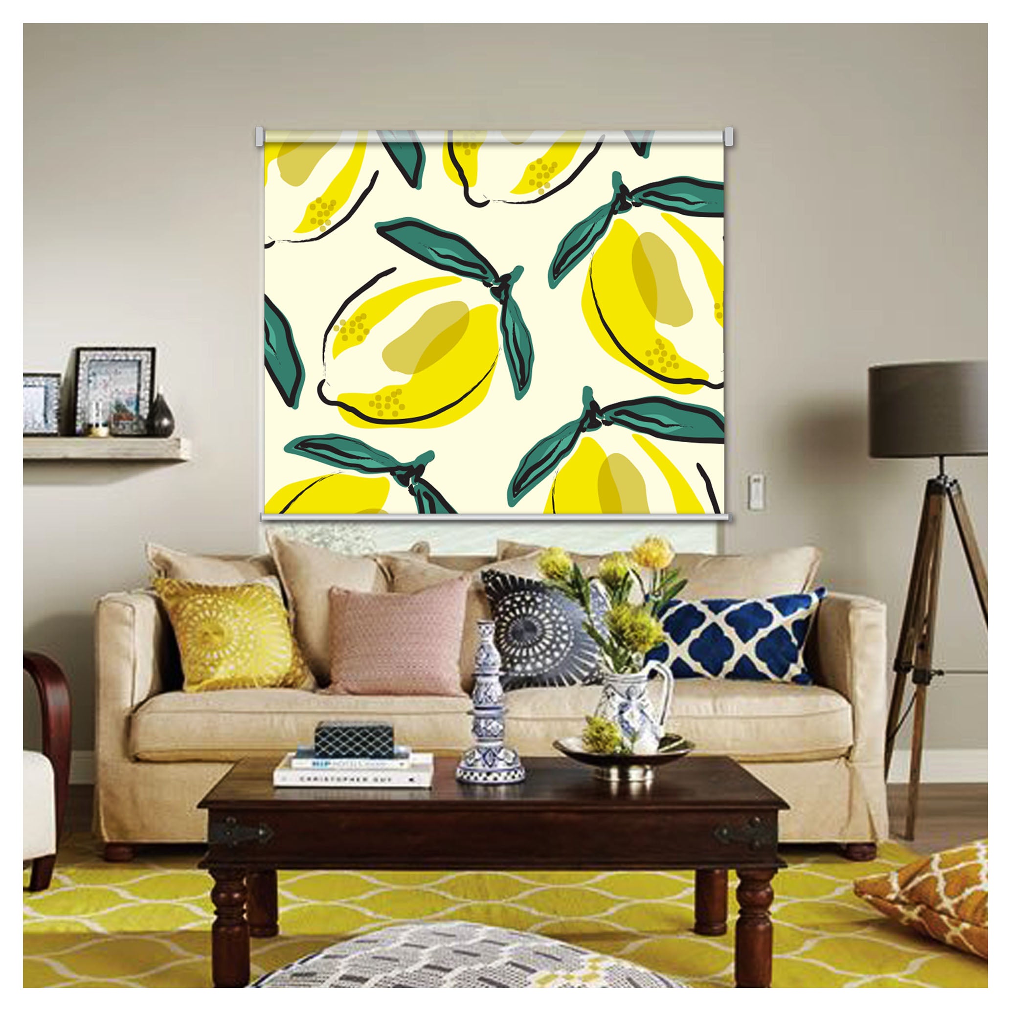 Hand Painted Lemon Window Roller Shade – Art Shades