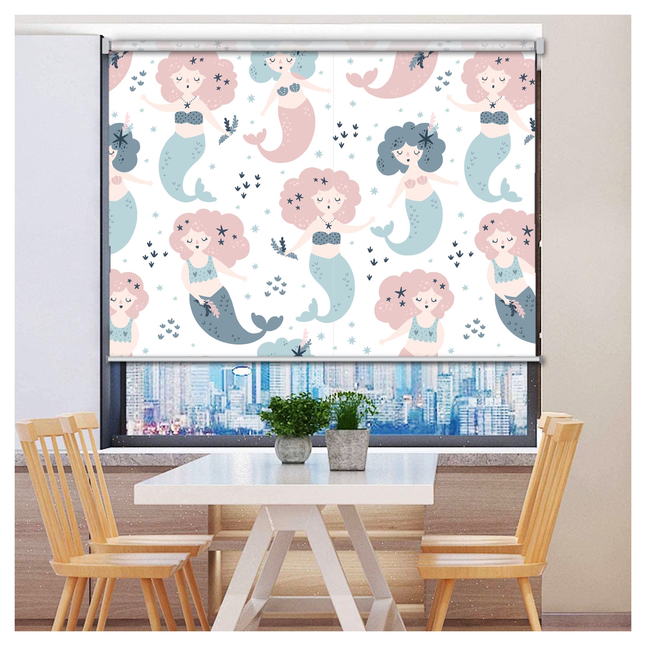 Mermaid Princess Nursery Kid Room Window Roller Shade – Art Shades