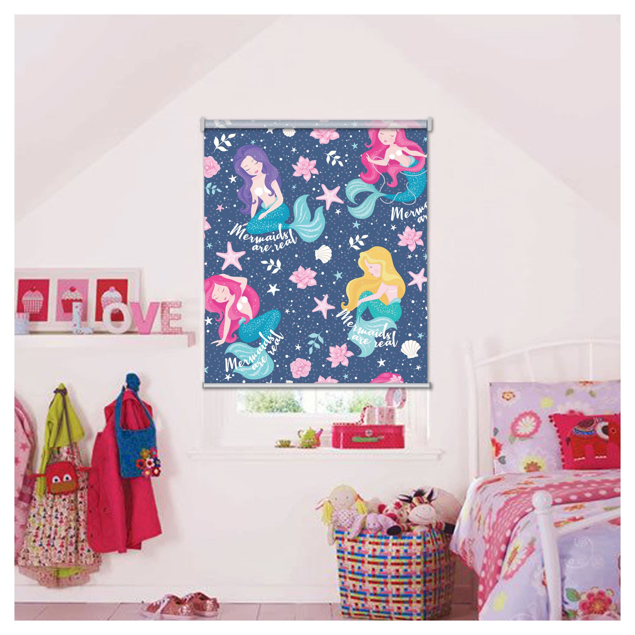 Mermaids are Real Nursery Kid Room Window Roller Shade – Art Shades