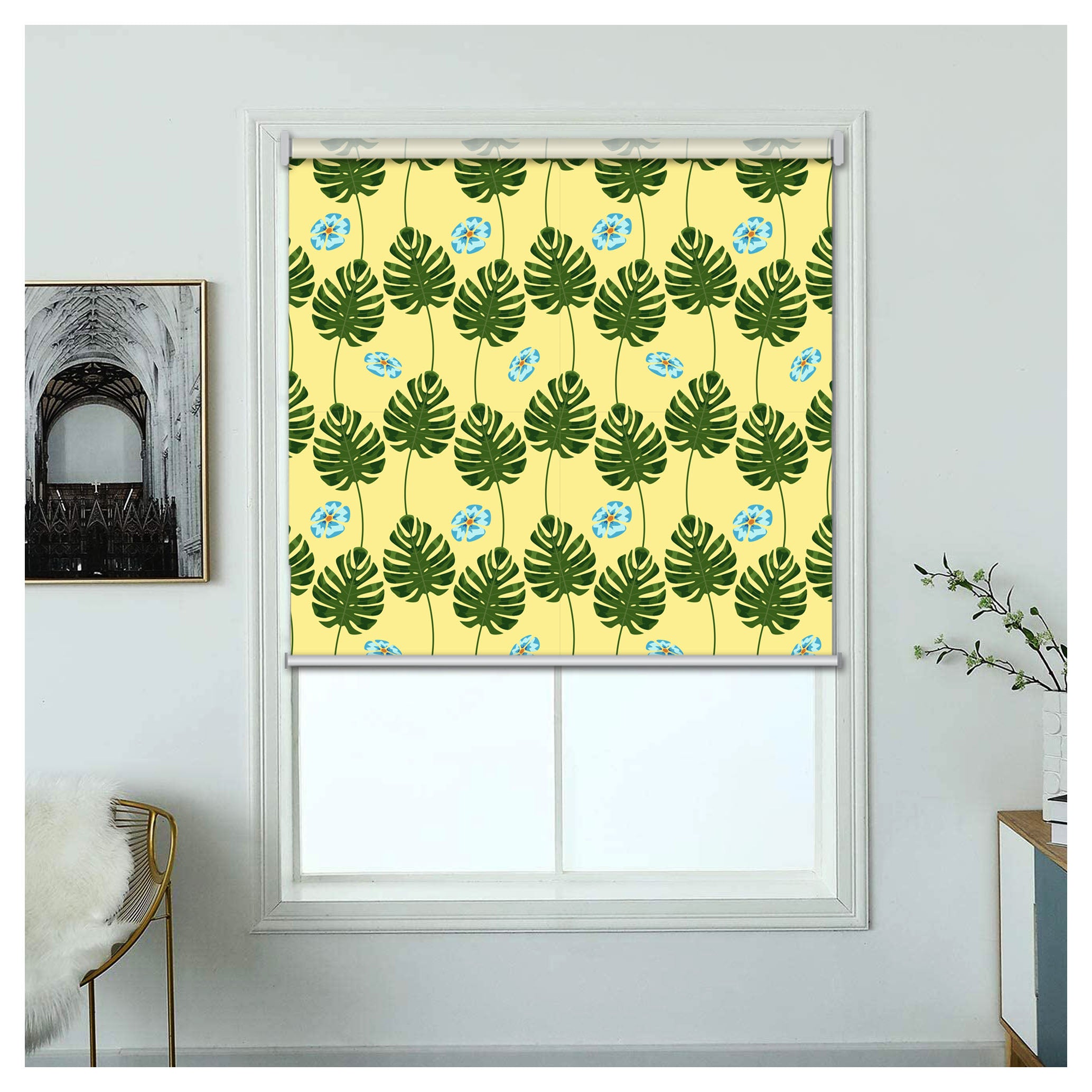 Monstera Borsigiana Aurea Marmorata Print Window Roller Shade – Art Shades