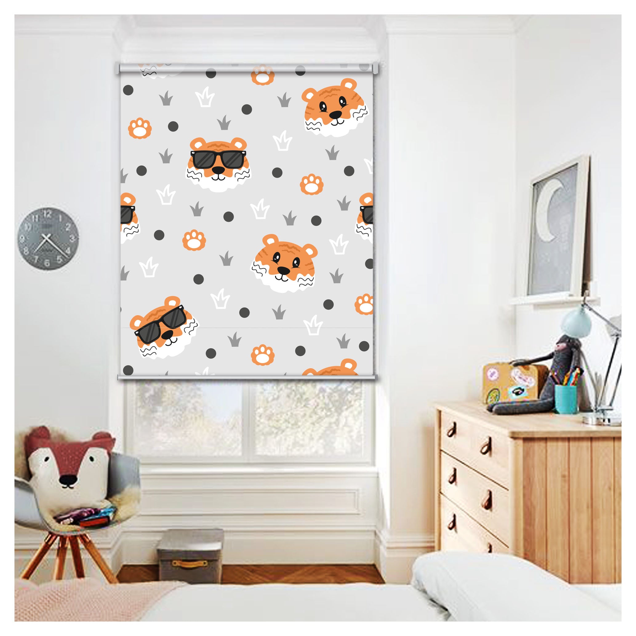 Cartoon Tiger Nursery Room Window Roller Shade – Art Shades