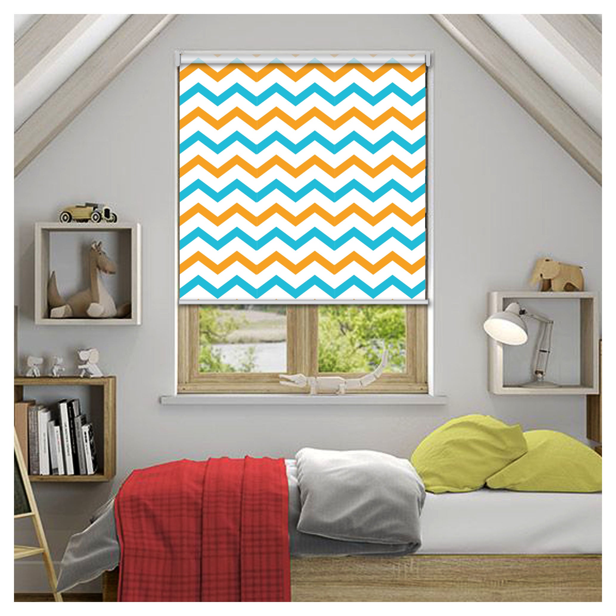 Colorful Zig Zag Print Window Roller Shade – Art Shades