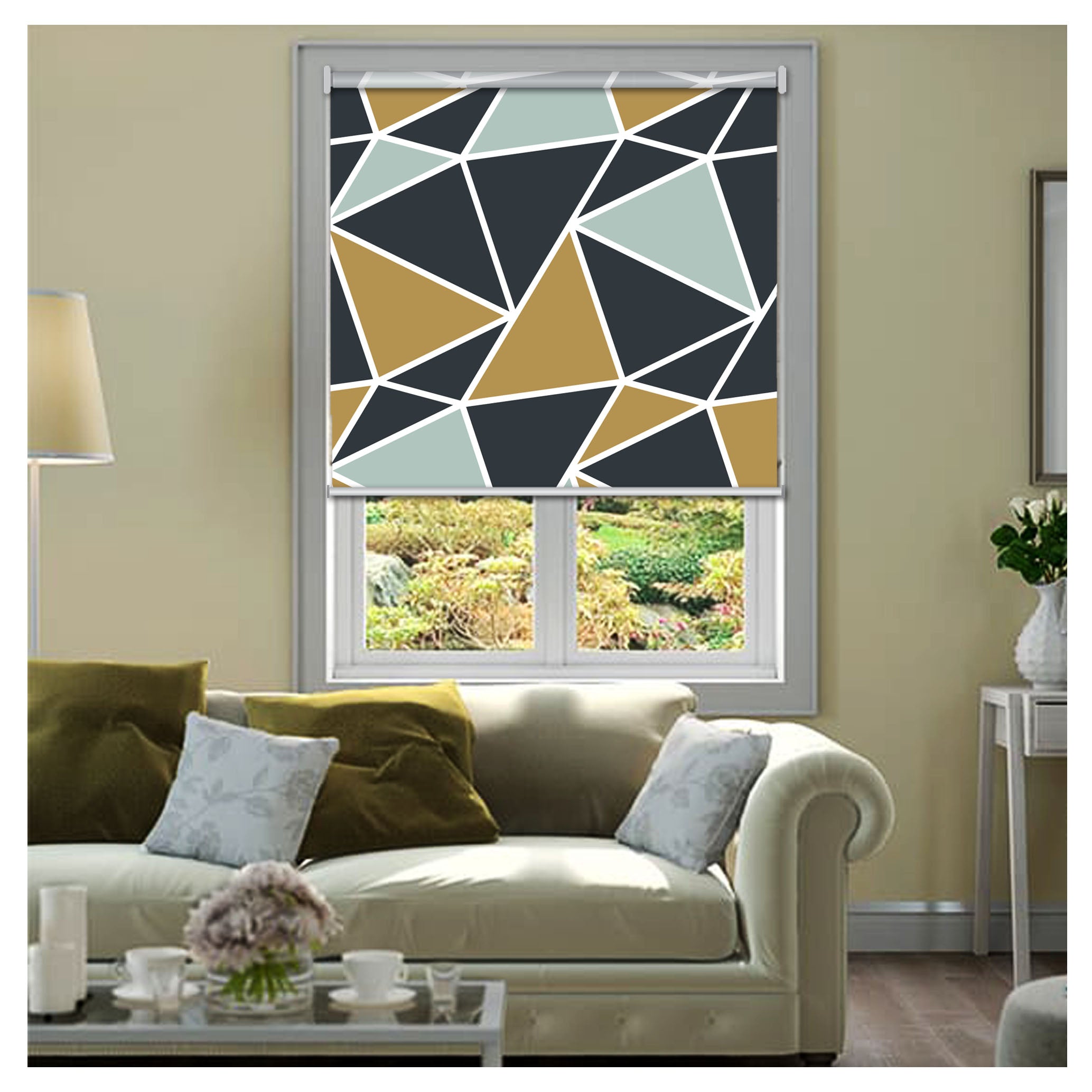 Mid Century Geometric Pattern Print Window Roller Shade – Art Shades